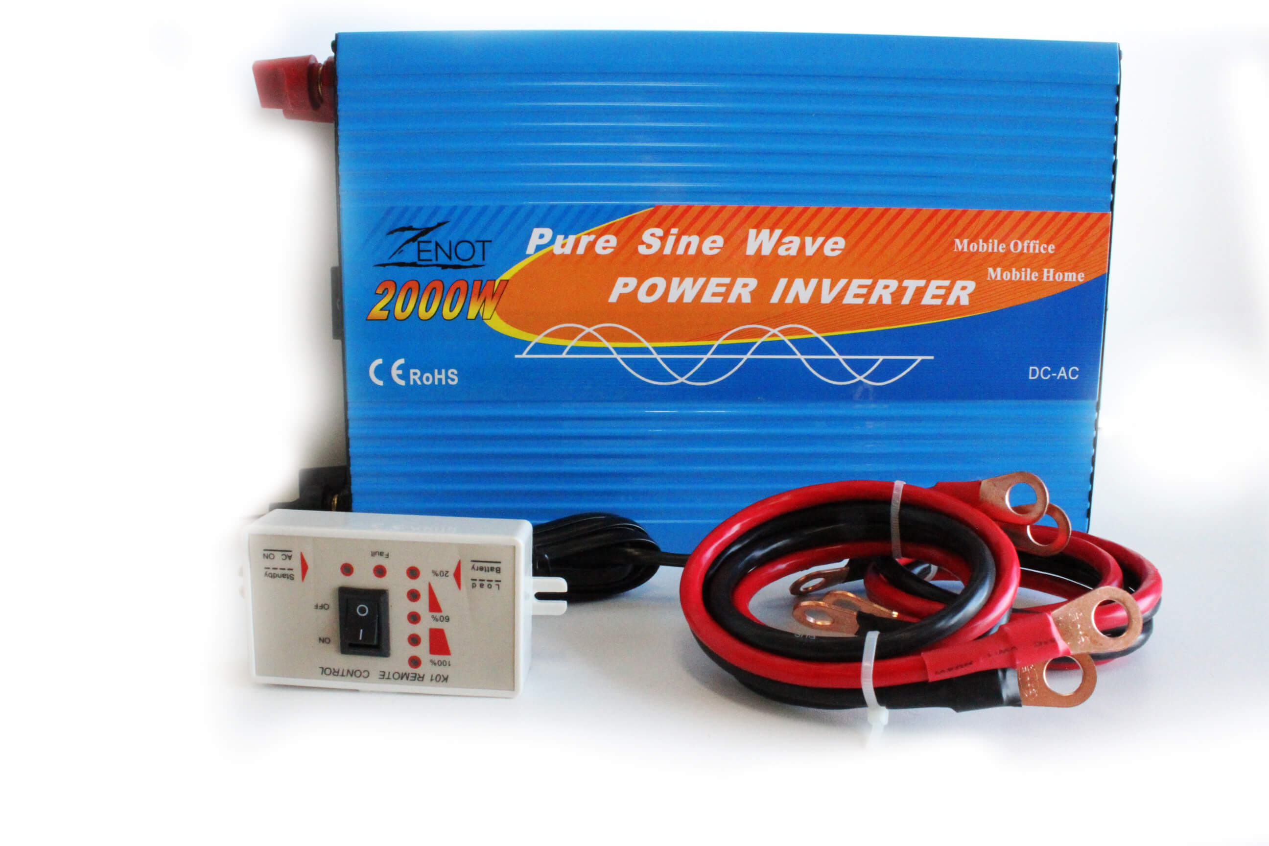 Zenot 12/240 Volt Pure Sine Wave Inverter Continuous 2000W Output Power ...